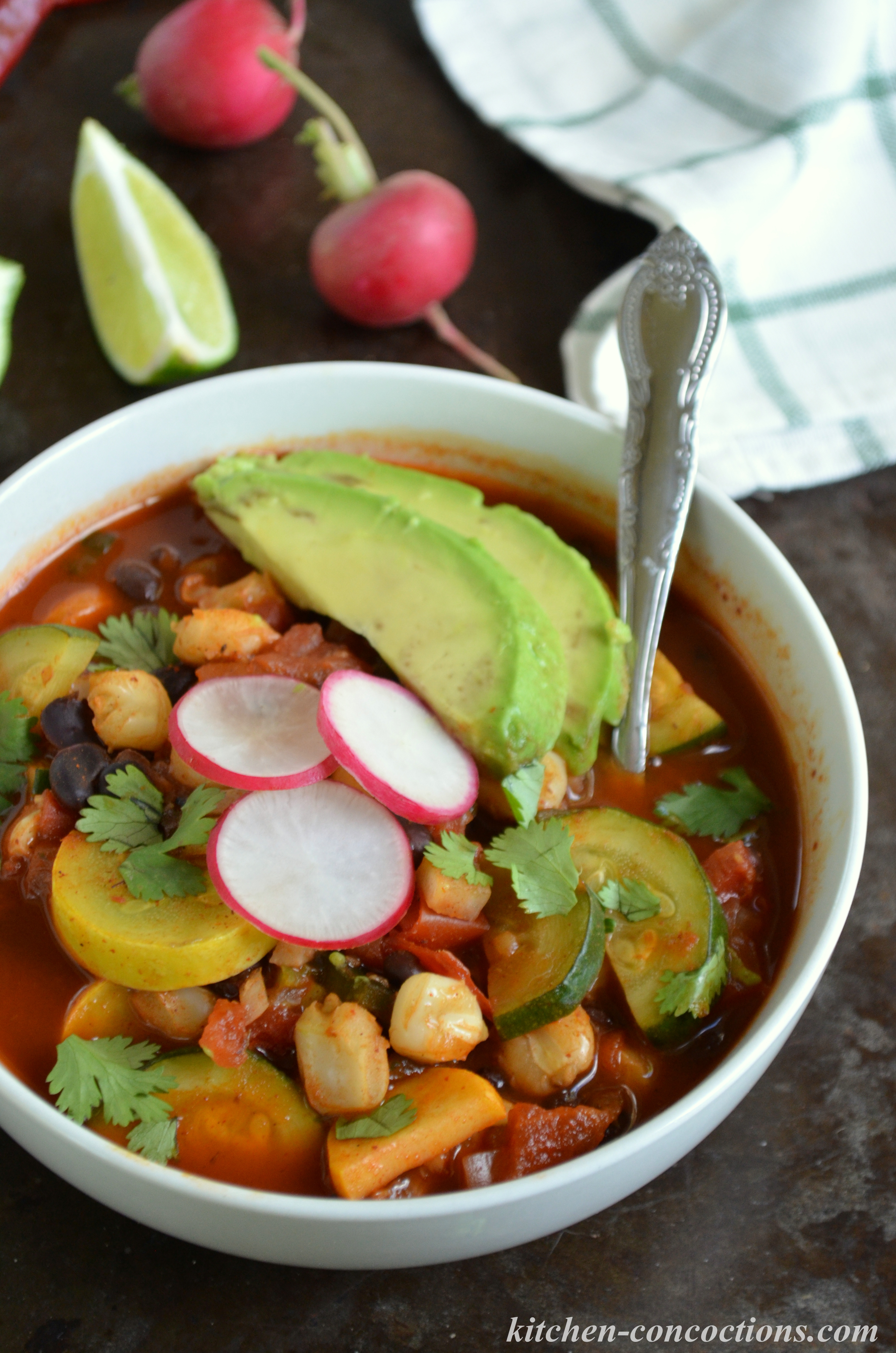 Vegetarian Red Pozole with Black Beans and Summer Squash {Plus How To ...