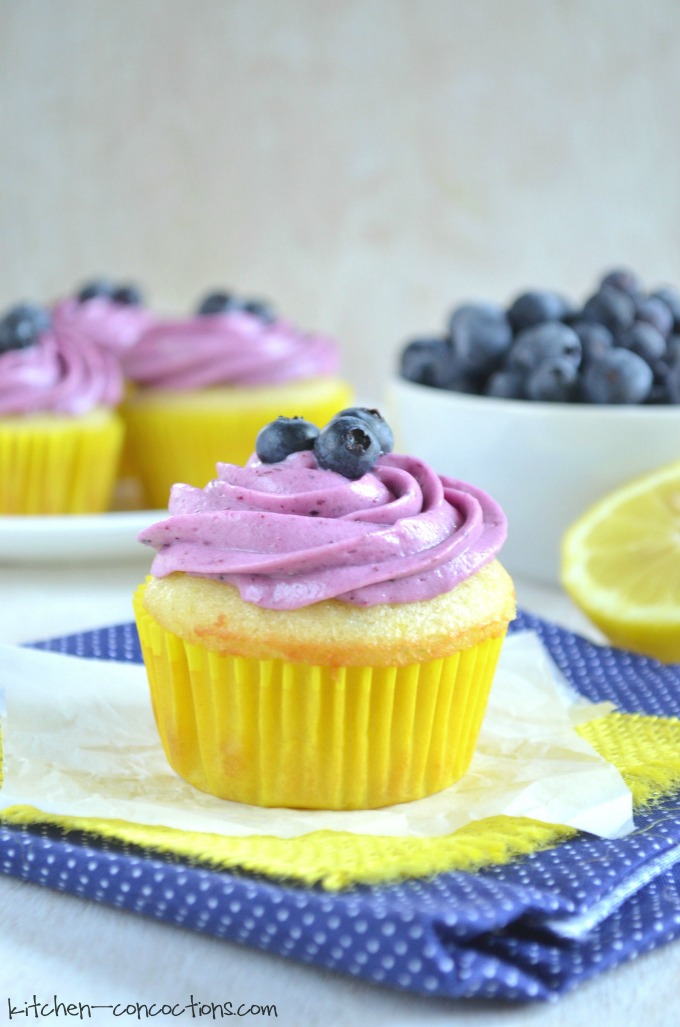 Lemon Blueberry Cupcakes - Kitchen Concoctions