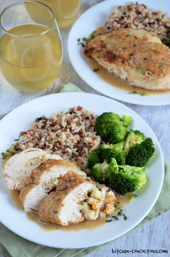 Cheddar and Apple Stuffed Chicken with Apple Cider Gravy - Kitchen ...