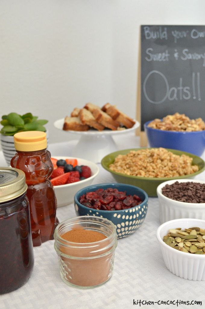 Build Your Own Oatmeal Bar with Sweet and Savory Oatmeal Toppings ...